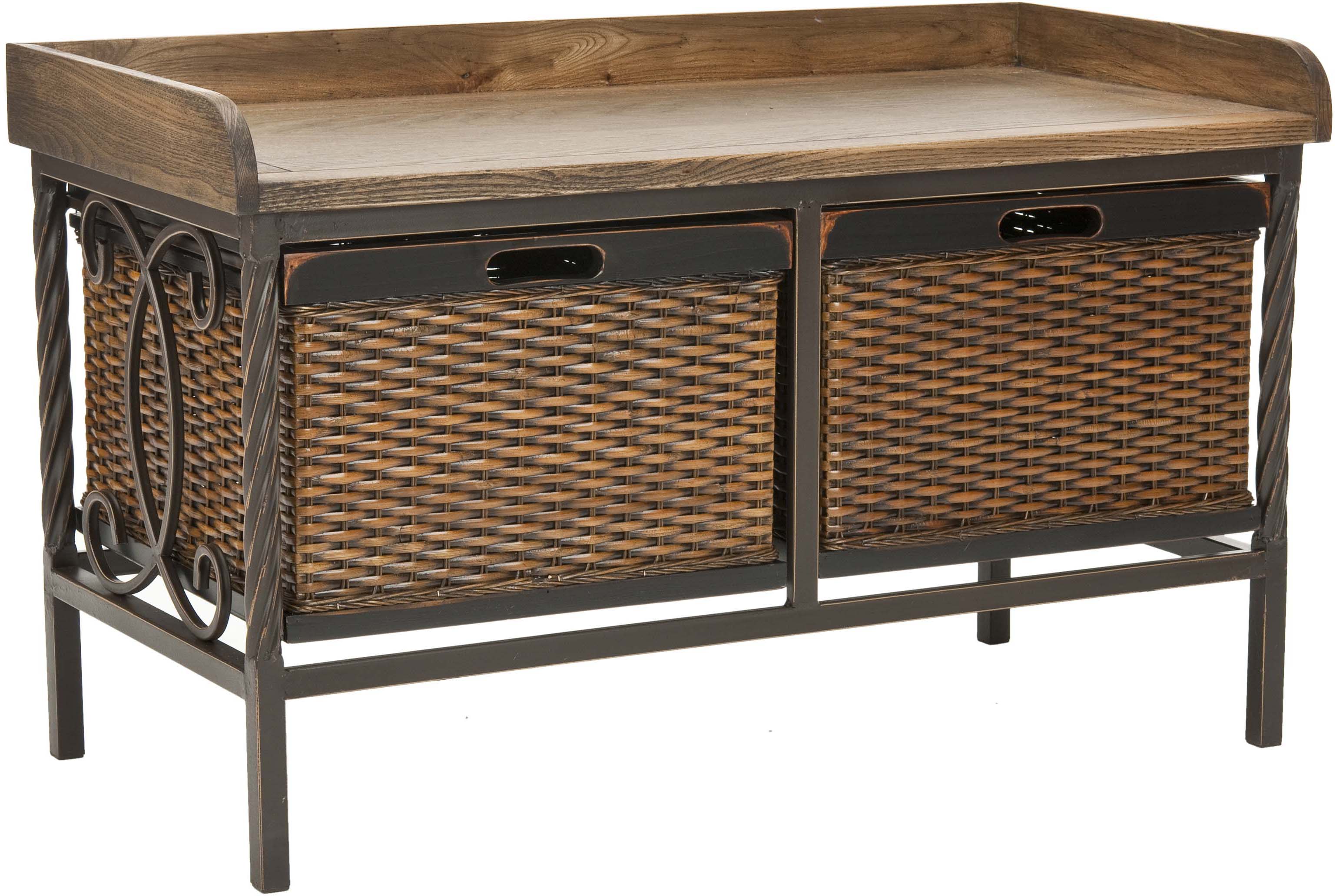 Noah Storage Bench in Pewter/Oak | Michaels