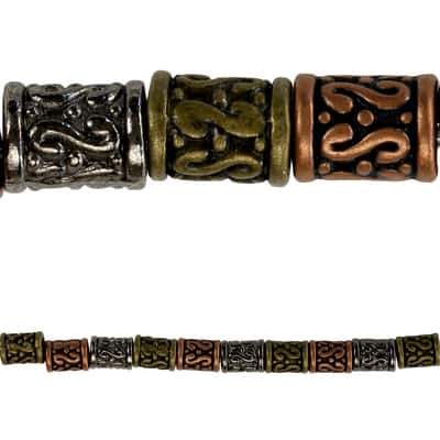 Metal Carved Tube Beads, 9mm by Bead Landing™ | Michaels