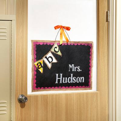 Classroom "Chalkboard" Burlap Door Sign | Projects | Michaels