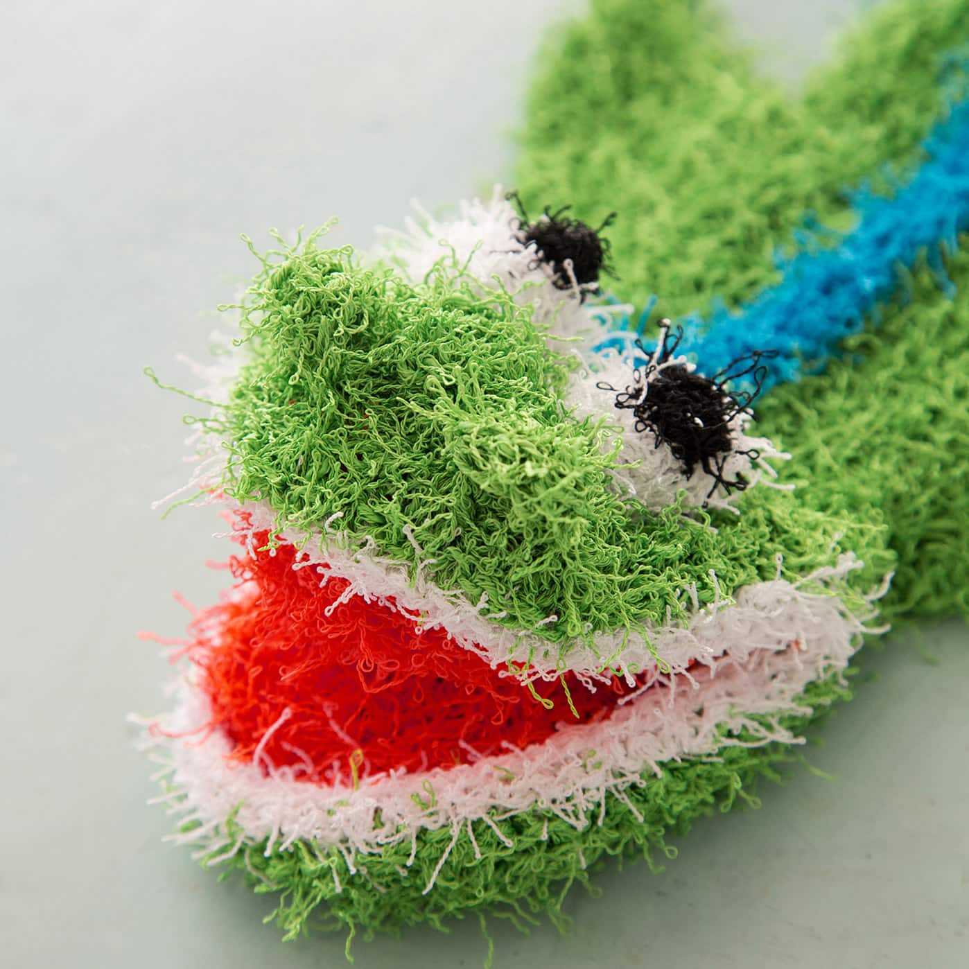 Red Heart® Scrubby™ Sea Monster Bath Knit Puppet | Projects | Michaels