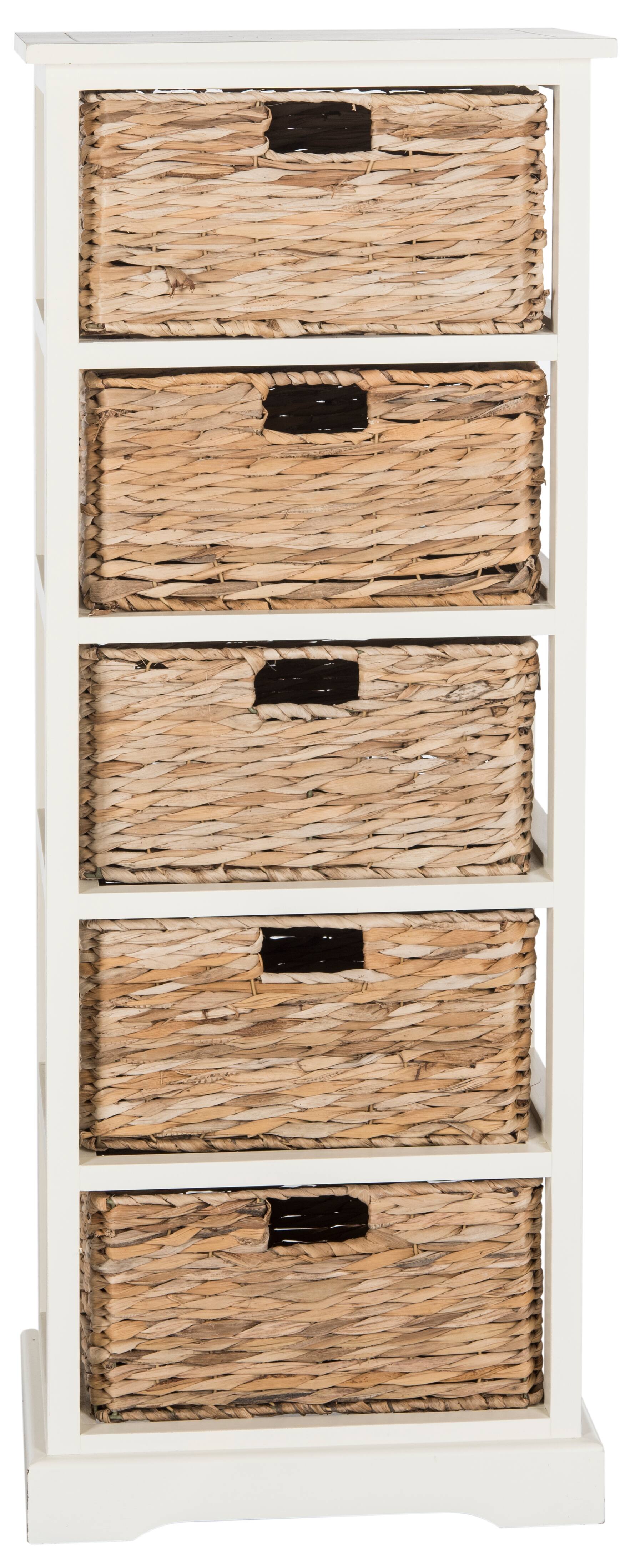 Vedette 5 Basket Storage Tower in Distressed White | Cabinets, Chests ...