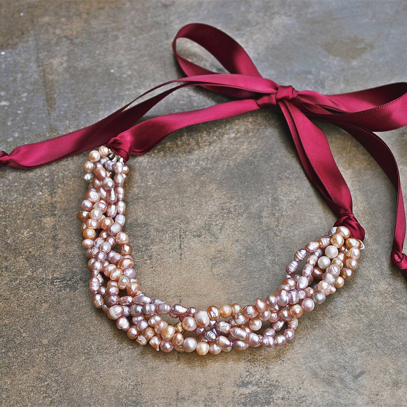 Pink Pearl Ribbon Necklace | Projects | Michaels