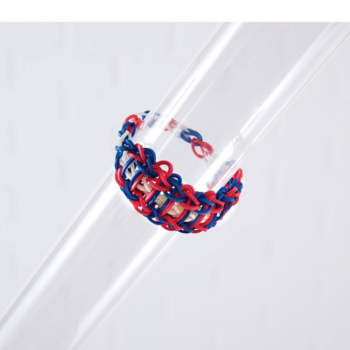 Rainbow Loom® Red, Glow and Blue Ladder Bracelet | Projects | Michaels