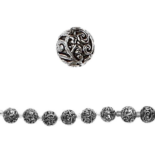 Bead Gallery® Silver-Plated Round Filigree Beads
