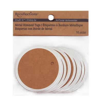 Recollections™ Craft It™ Large Metal Rimmed Tags | Michaels