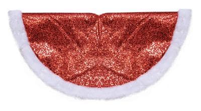 20" Glittery Red & White Faux Fur Trim Mini Tree Skirt | Michaels