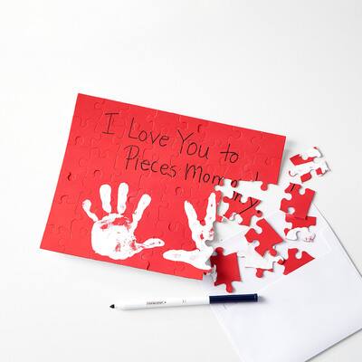 Handprint Valentine's Day Puzzle Card | Projects | Michaels