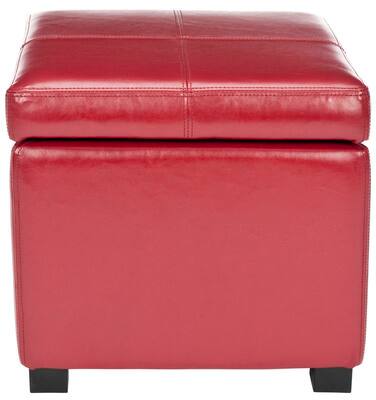 Madison Square Leather Ottoman in Red | Michaels