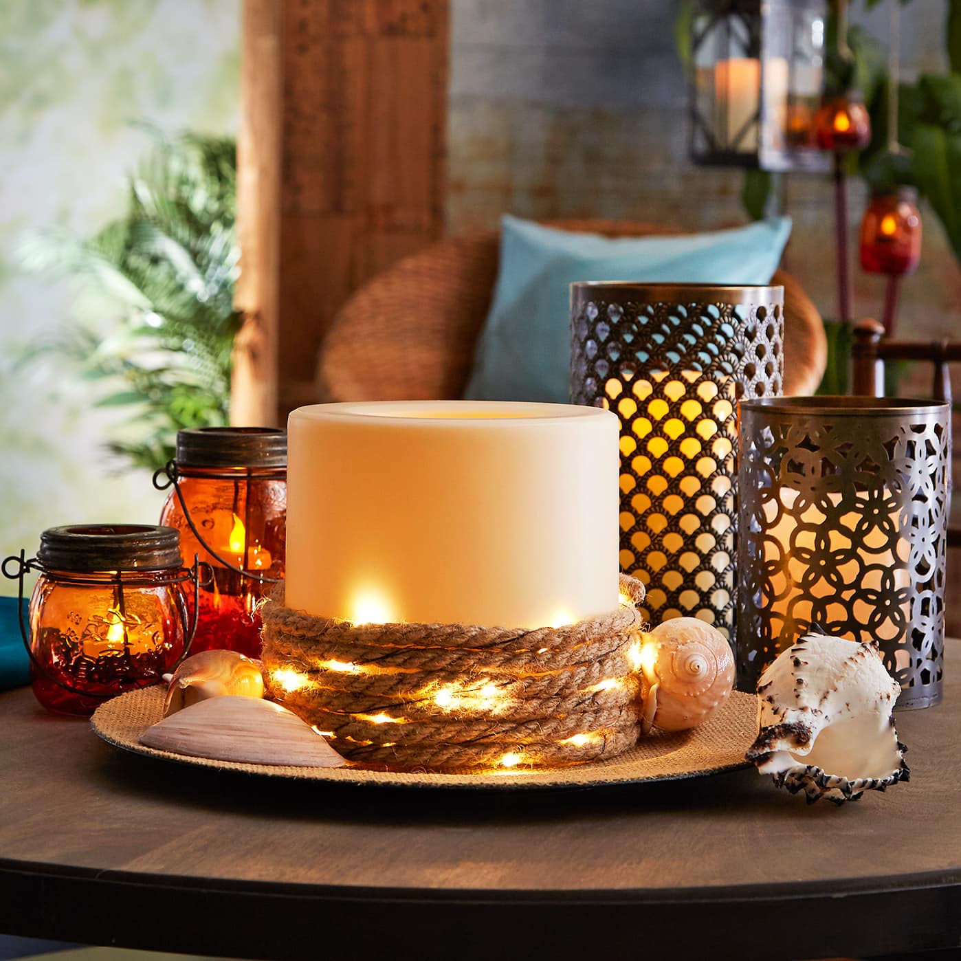 Lighted Rope and Candle Arrangement | Projects | Michaels