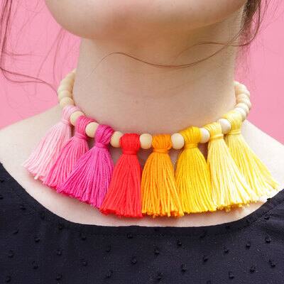 Bright and Neutral Tassel Collar Necklace | Projects | Michaels