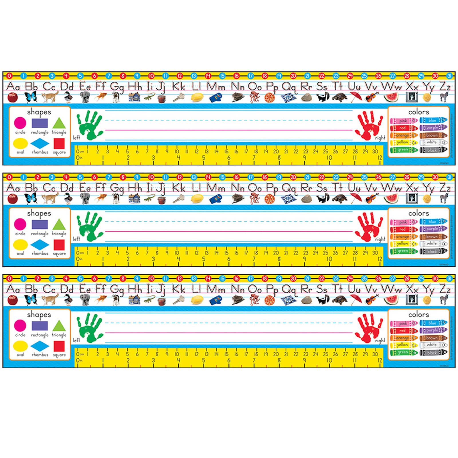 Trend Desk Toppers® 3.75" x 18" Zaner Bloser Reference Name Plates, 3 ...
