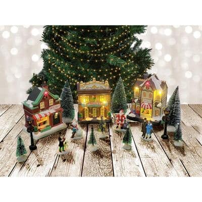 Wizardi Christmas Village Set with LED Lights | Michaels