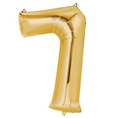 34" Gold Number Foil Balloon, Color: 7 | Michaels