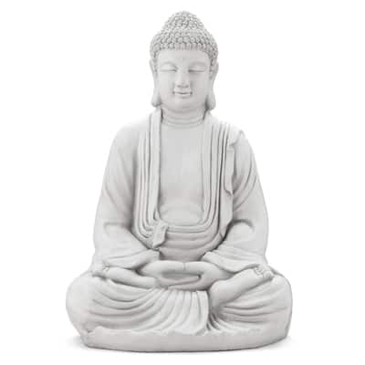 Glitzhome® 29.5" Oversized MGO Meditating Buddha Statue | Michaels