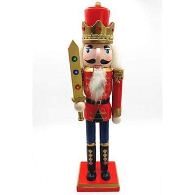 Wizardi 12" Classic Wooden Swordsman Christmas Nutcracker Festive ...